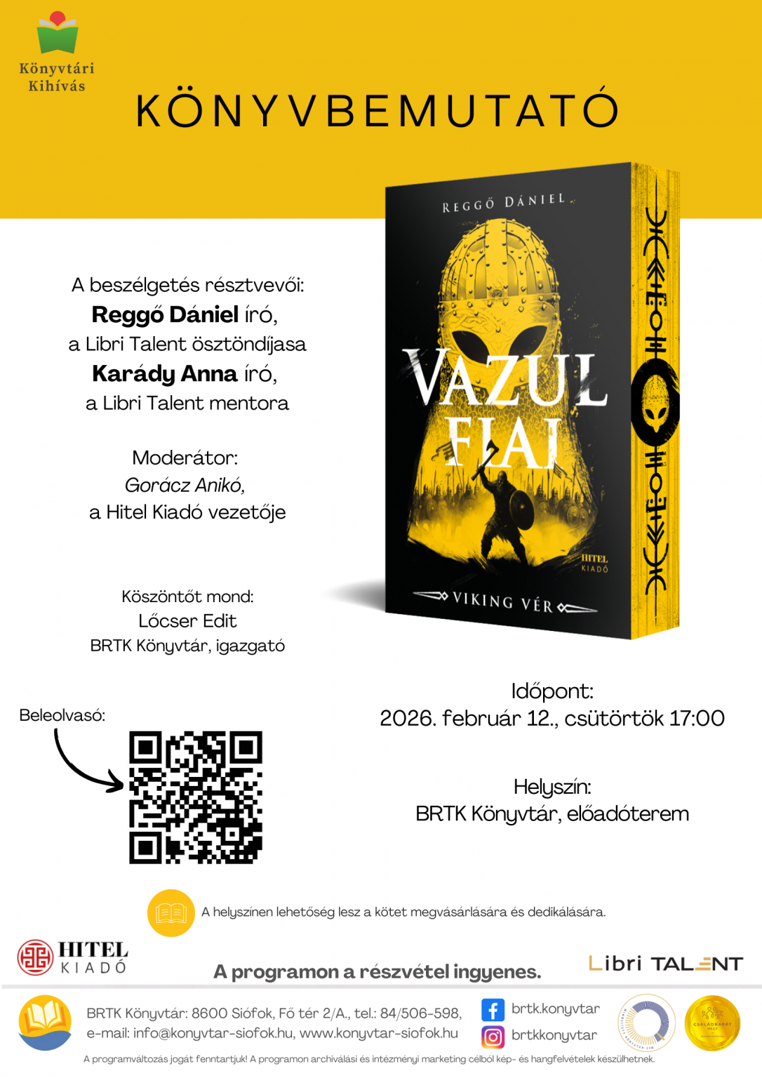 Reggő Dániel: Vazul fiai | Könyvbemutató – 2026.02.12. – Balatoni ...